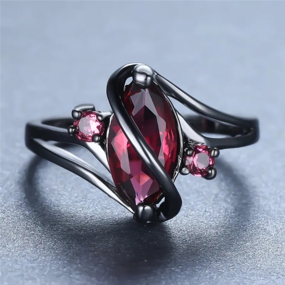 Jewelry | Deep Red Marquise Swirl Ring | Poshmark